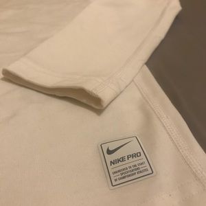 Nike | Tops | White Nike Pro Dri Fit Long Sleeve Compressor | Poshmark